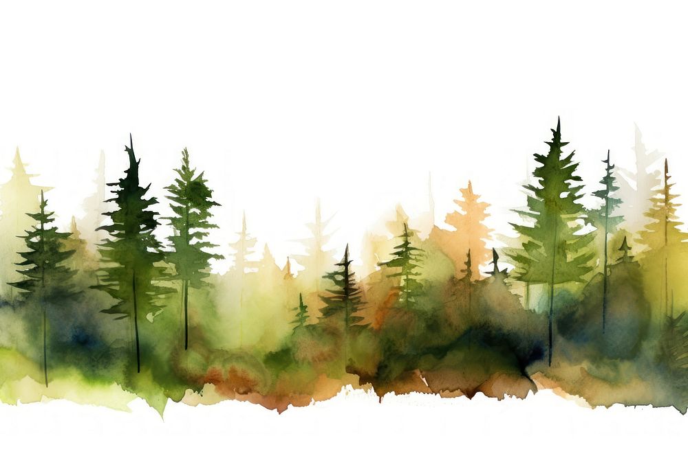 Serene watercolor forest landscape illustration | Free Photo ...