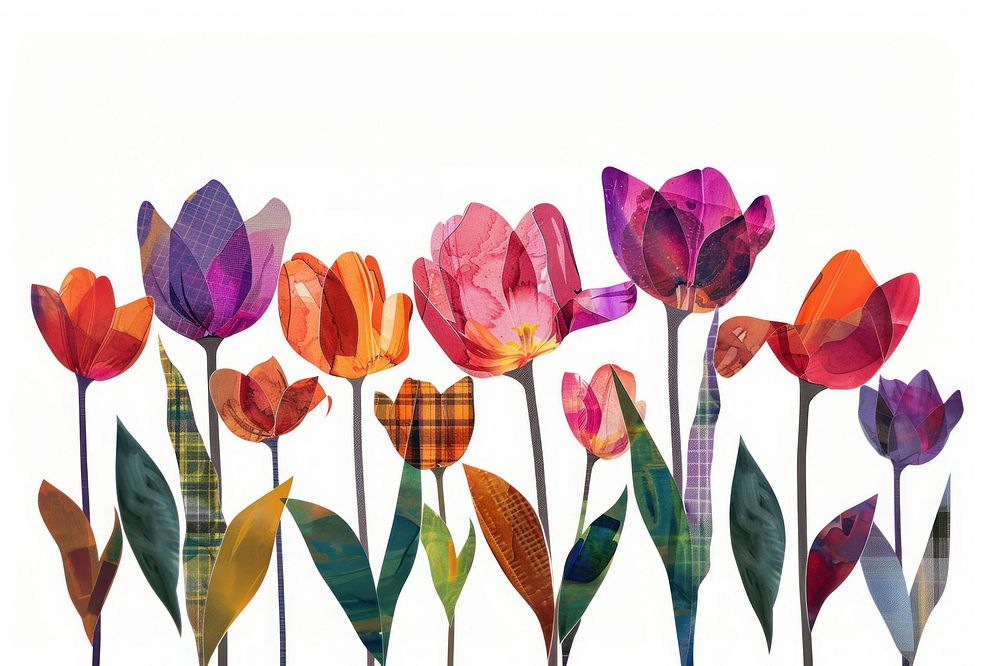 Tulip flower shape collage outdoors | Free Photo Illustration - rawpixel