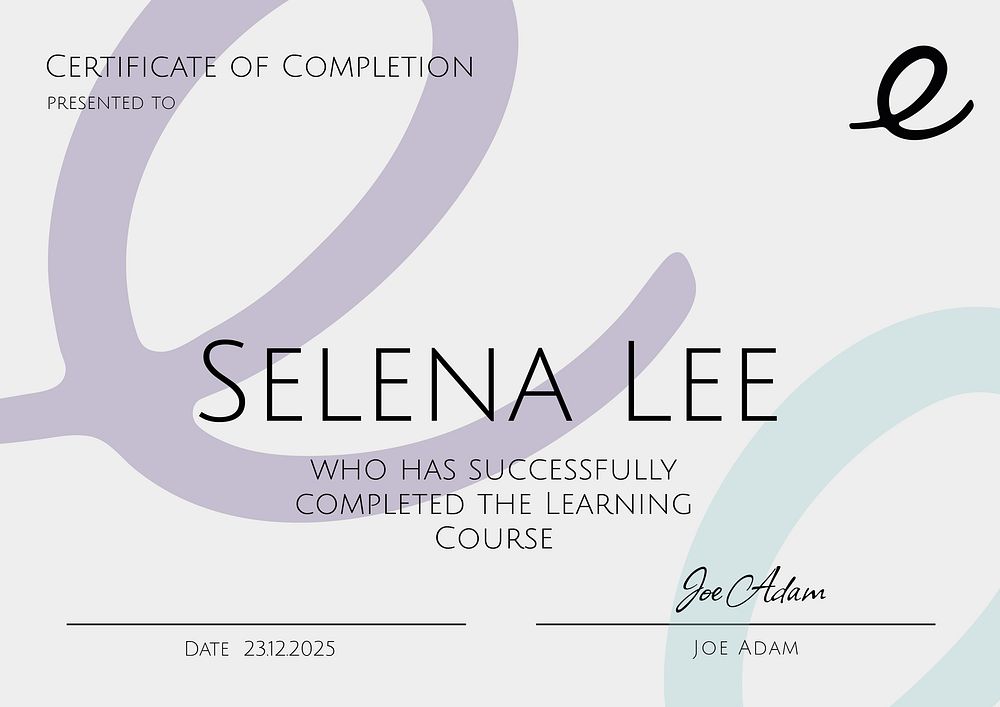 course completion certificate template vector | Free Vector Template ...