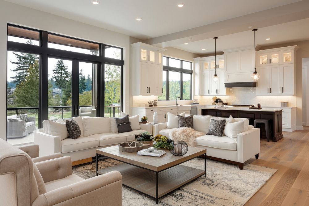 Modern open-concept living space | Free Photo - rawpixel