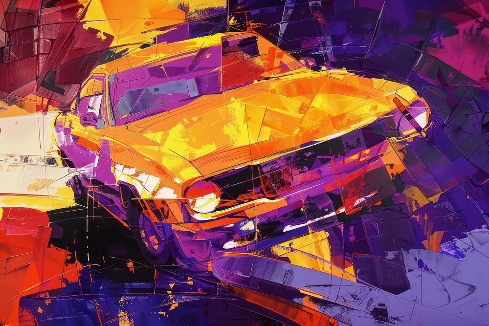 Vibrant abstract car illustration | Free Photo Illustration - rawpixel