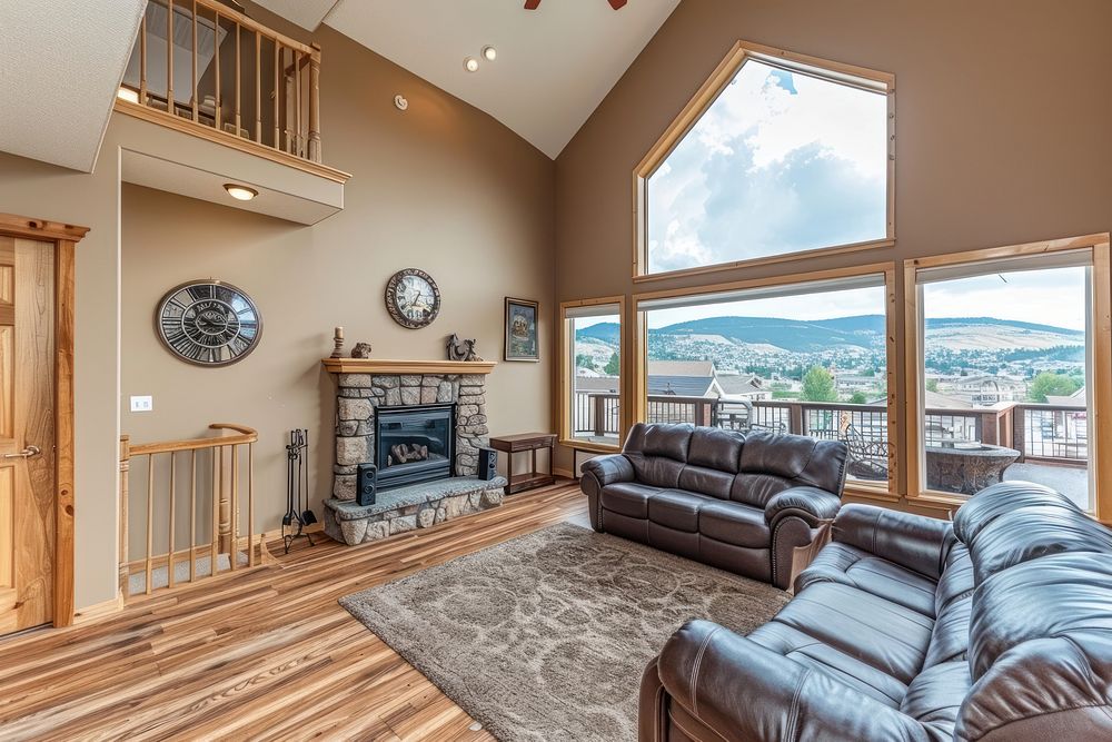 Spacious mountain-view living room | Free Photo - rawpixel