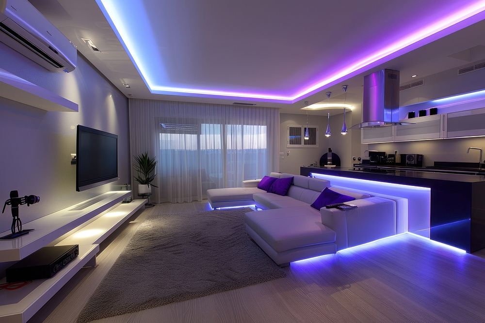 Modern living room LED lighting | Free Photo - rawpixel