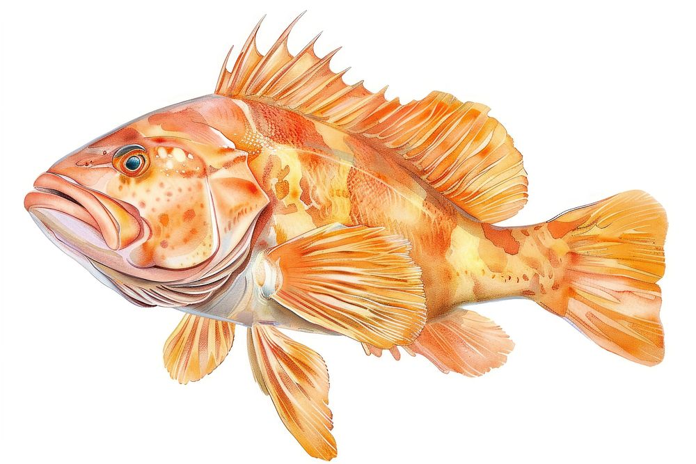 Vibrant orange fish illustration | Free Photo Illustration - rawpixel