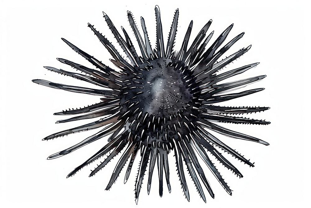 Abstract spiky black sea urchin | Free Photo Illustration - rawpixel
