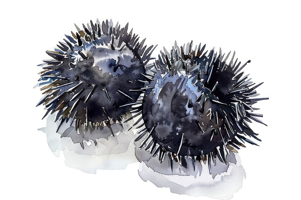 Watercolor sea urchins illustration | Free Photo Illustration - rawpixel
