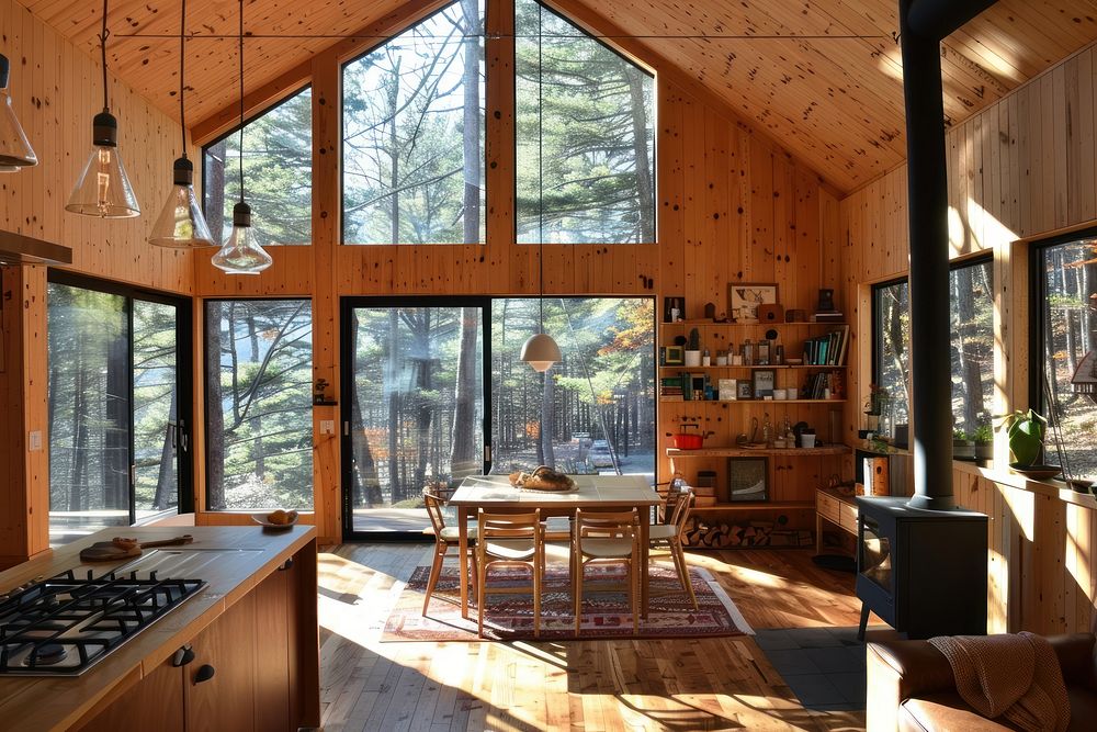 Cozy modern cabin interior design | Free Photo - rawpixel