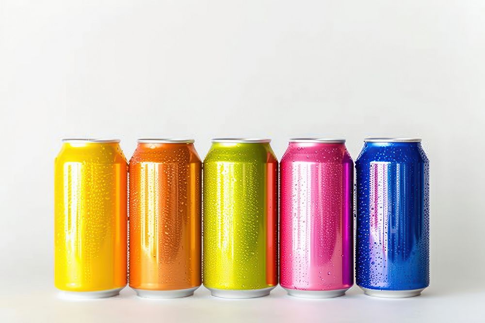Colorful beverage cans in row | Free Photo - rawpixel