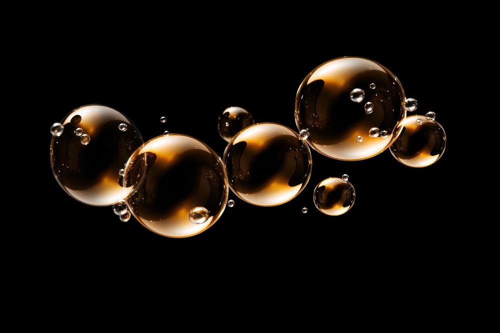Golden bubbles on black background | Free Photo - rawpixel