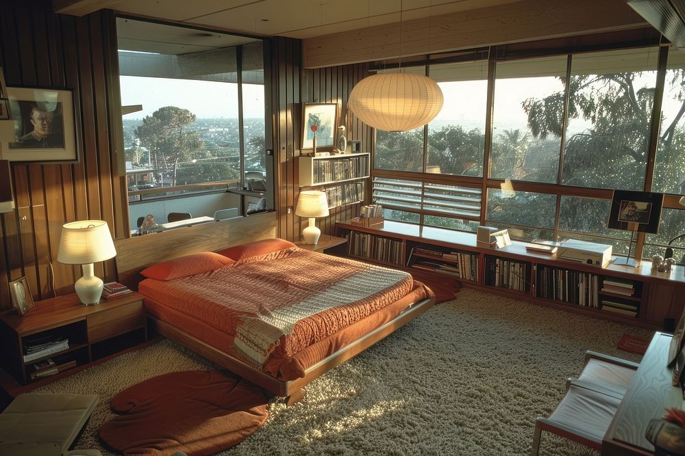 Modern cozy bedroom with view | Free Photo - rawpixel