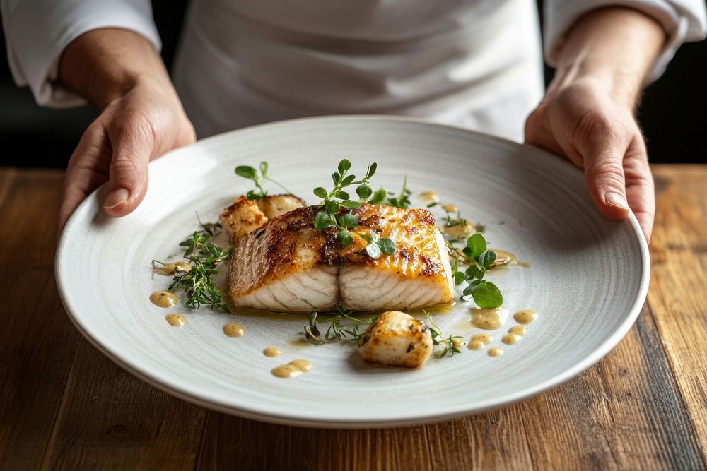 Gourmet fish dish with garnish | Premium Photo - rawpixel