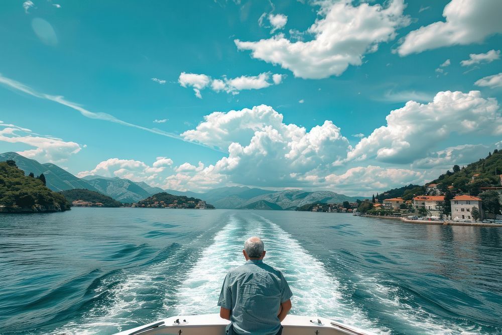 Man boating scenic lake view | Free Photo - rawpixel