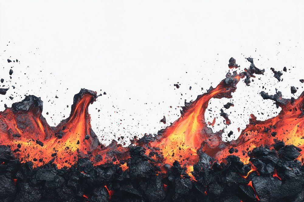 Lava splash border line eruption | Free Photo - rawpixel