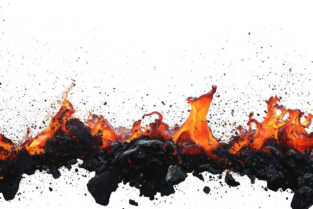 Lava splash border line eruption | Free Photo - rawpixel