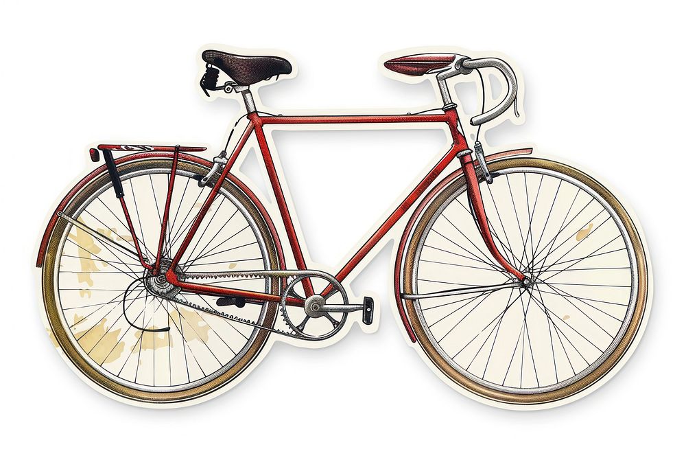 Vintage red bicycle illustration | Free Photo Illustration - rawpixel