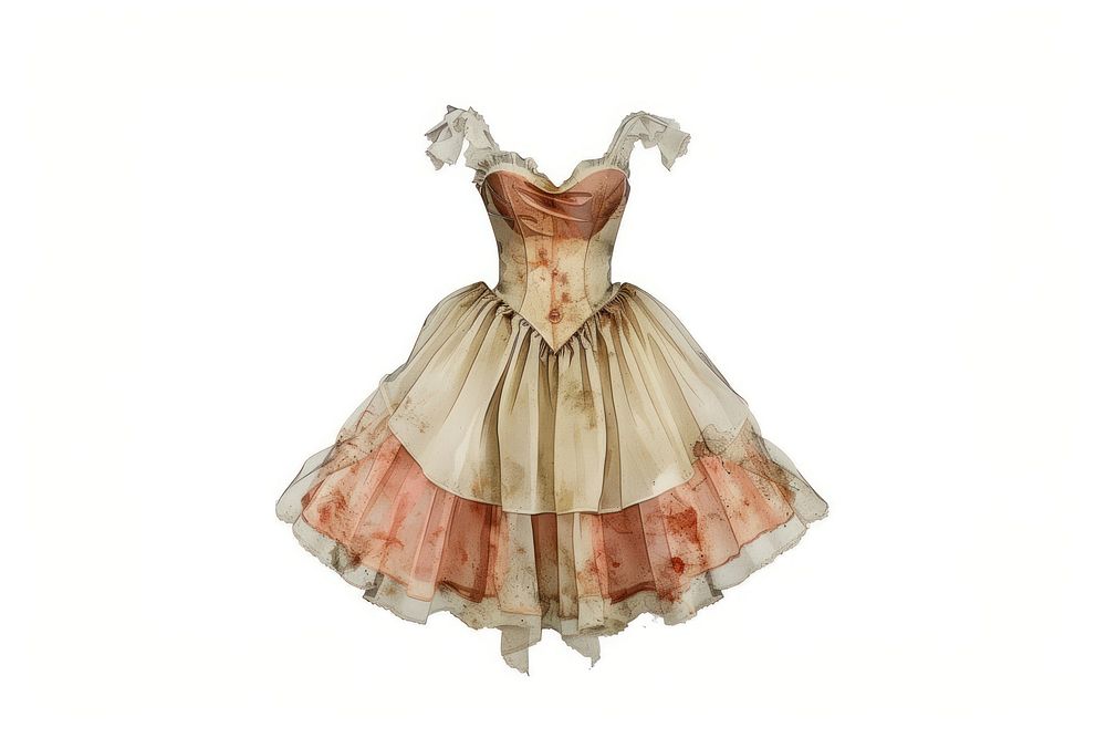 Vintage distressed ballerina dress illustration | Free Photo ...
