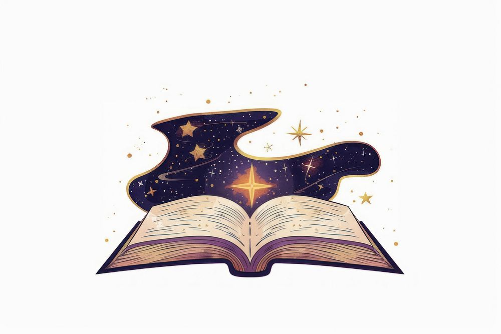 Magical open book with stars | Free Photo Illustration - rawpixel