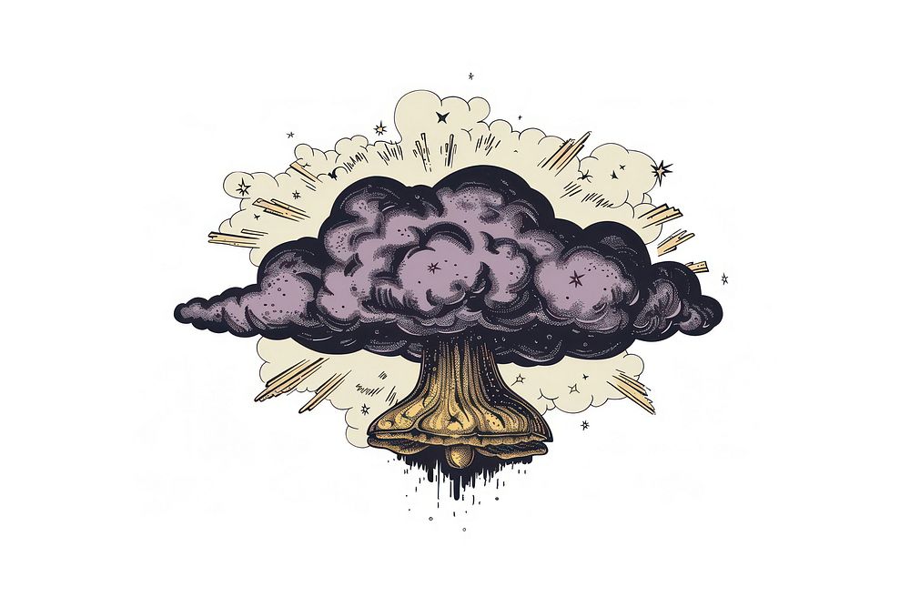 Explosive mushroom cloud illustration | Free Photo Illustration - rawpixel