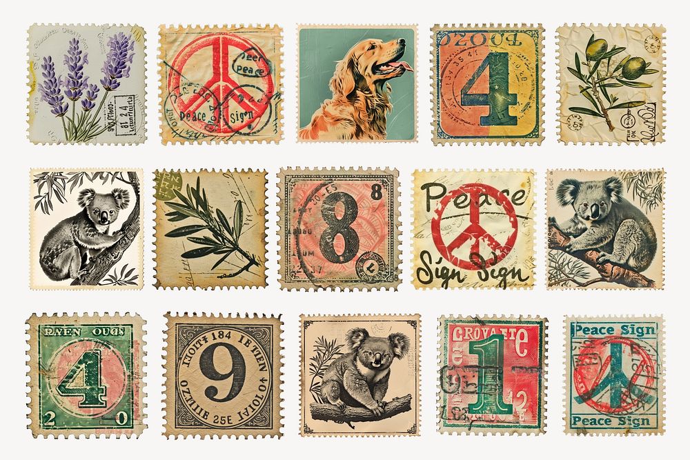 Vintage stamp design element set | Free Photo - rawpixel