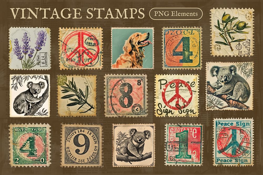 Vintage stamp design element set | Free Photo - rawpixel