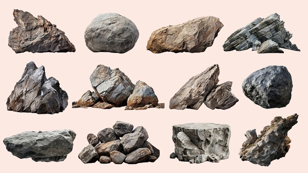 Rock design element set | Free Photo - rawpixel