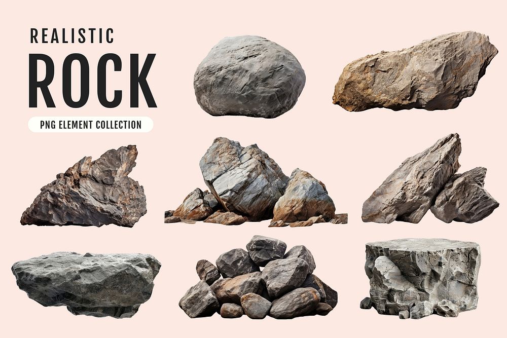 Rock design element set | Free Photo - rawpixel
