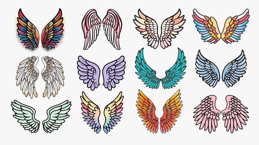 Wing design element set | Free Photo - rawpixel