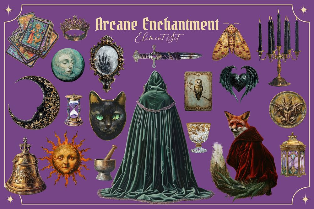 Arcane enchantment design element set | Free Photo - rawpixel