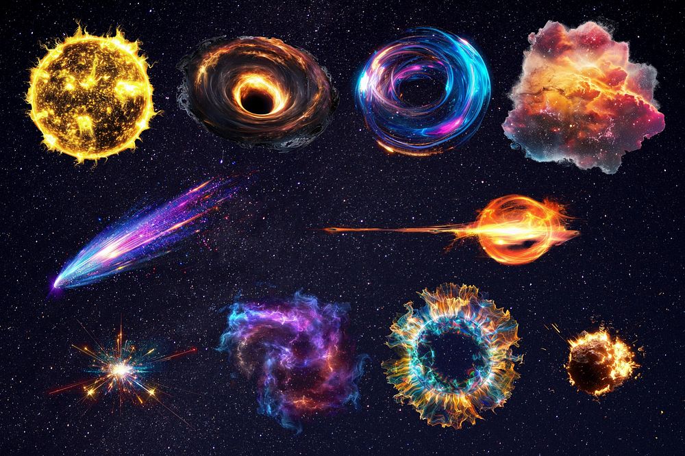 Cosmic phenomena design element set | Free Photo - rawpixel