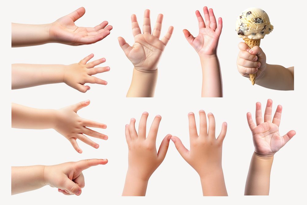 Toddler hand design element set | Free Photo - rawpixel