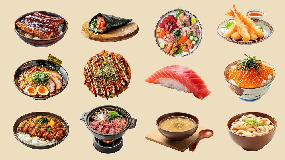 Japanese food design element set | Free Photo - rawpixel