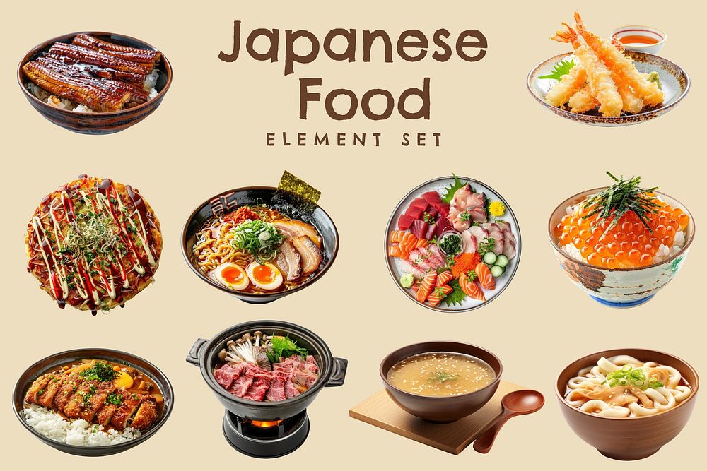 Japanese food design element set | Free Photo - rawpixel