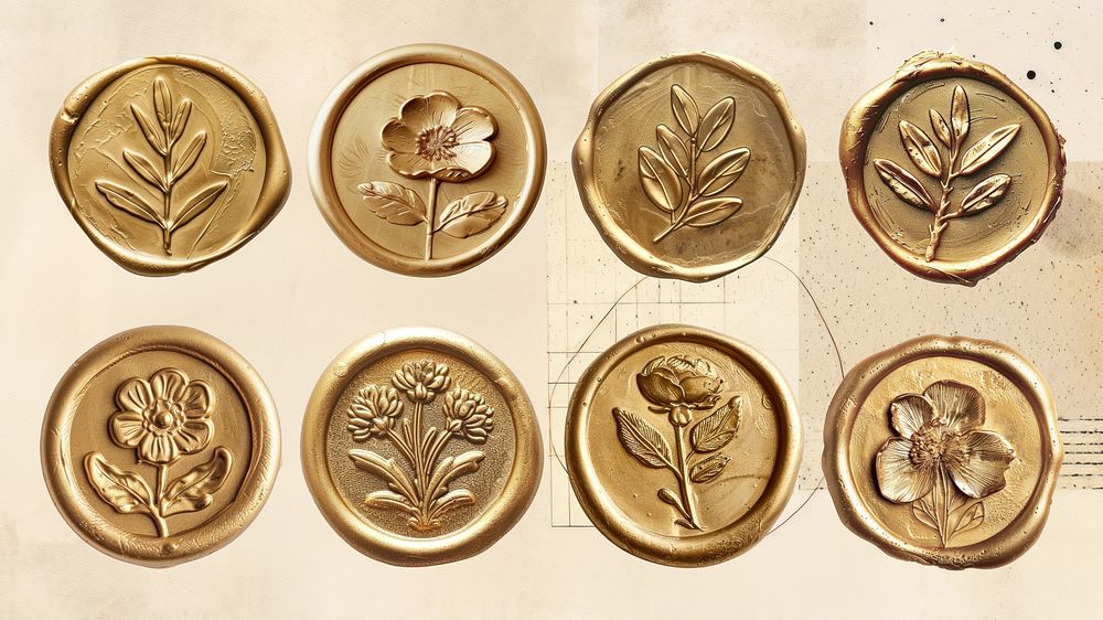 Gold wax seal stamp design | Free Photo - rawpixel