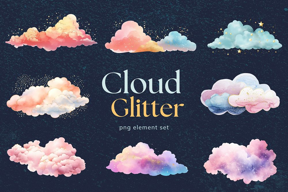 Cloud glitter sparkle design element | Free Photo - rawpixel