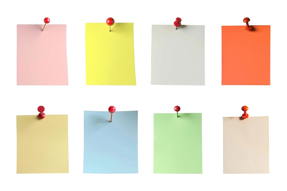 Pinned notepad design element set | Free Photo - rawpixel
