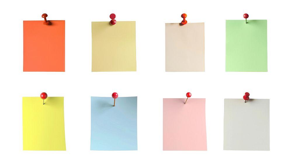 Pinned notepad design element set | Free Photo - rawpixel