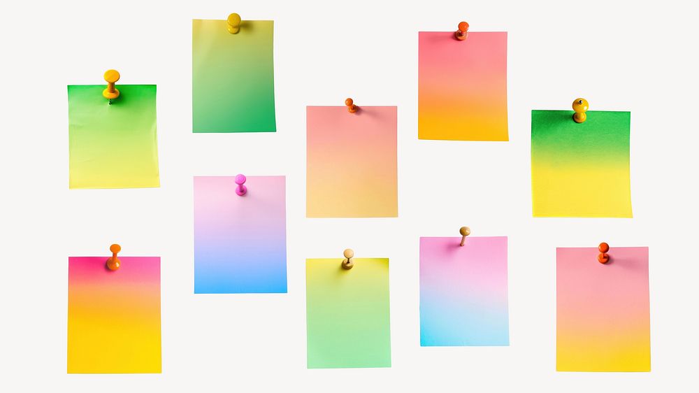 Pinned notepad design element set | Free Photo - rawpixel