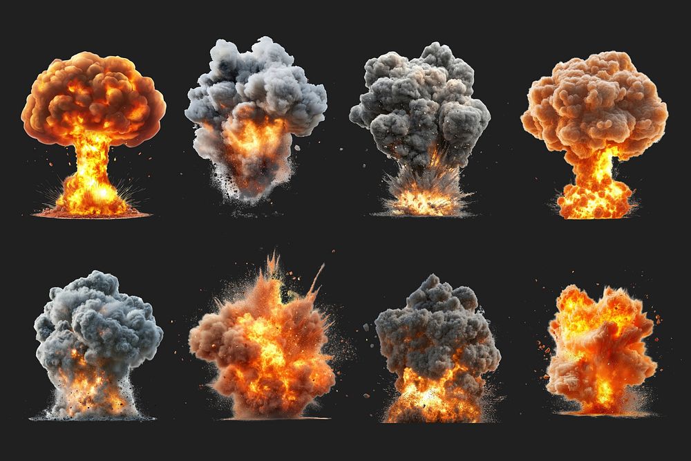 Bomb explosion design element set | Free Photo - rawpixel