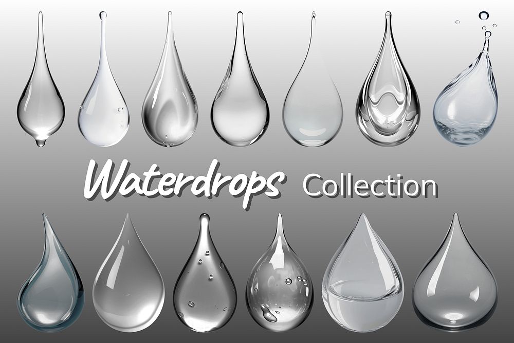 Waterdrops effect design element set | Free Photo - rawpixel