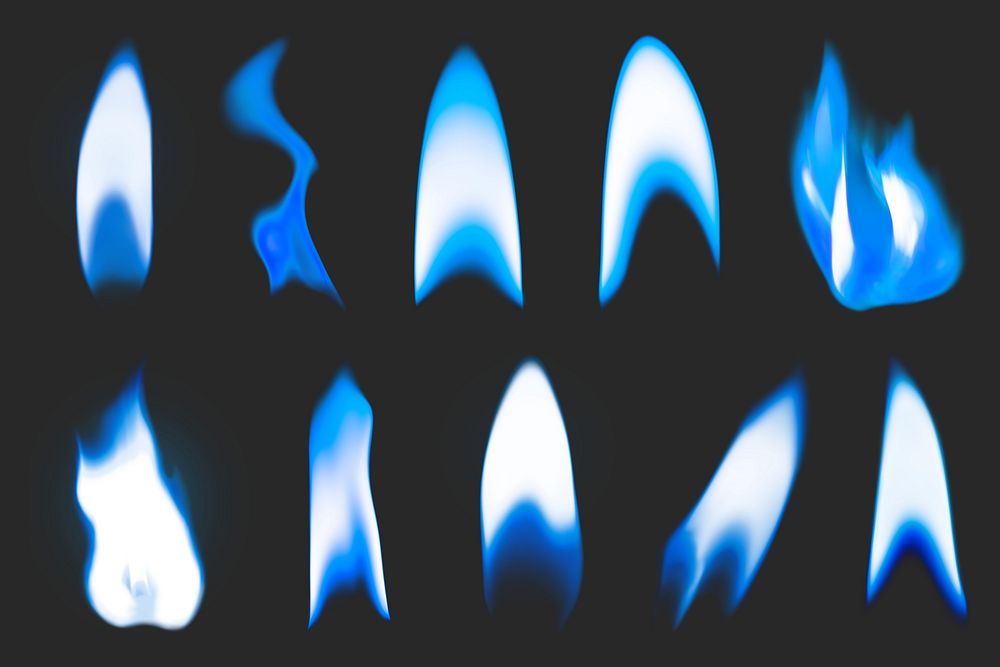 Blue flame design element set | Free Photo - rawpixel