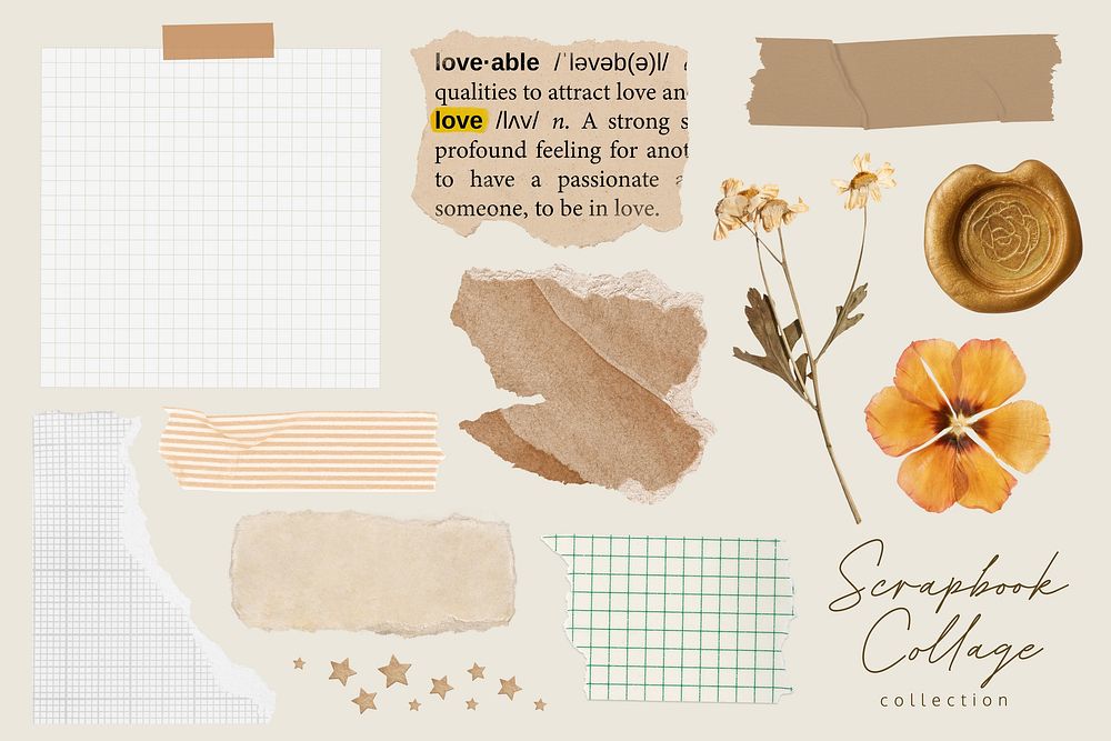Scrapbook collage design element set | Free Photo - rawpixel