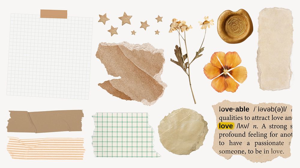 Scrapbook collage design element set | Free Photo - rawpixel