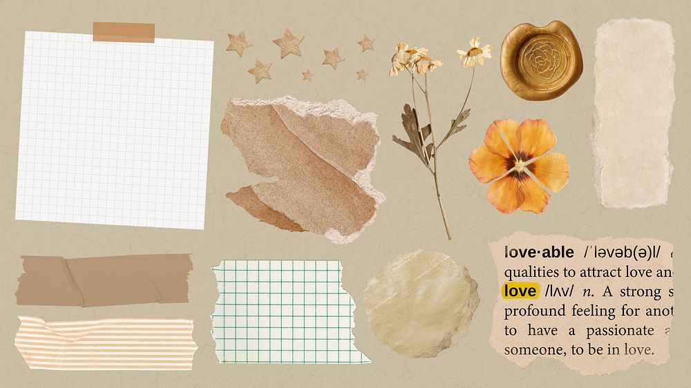 Scrapbook collage design element set | Free Photo - rawpixel