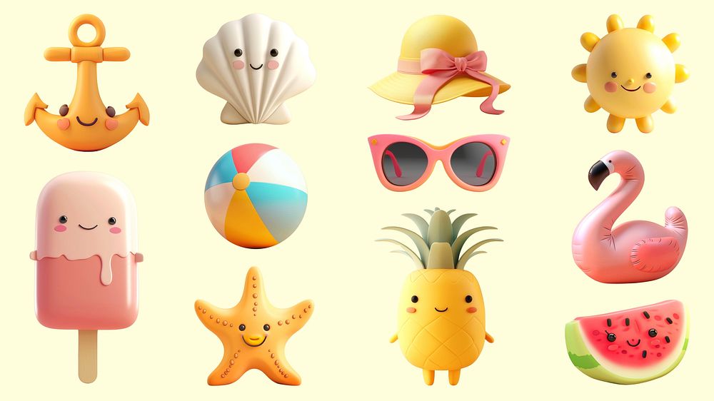 3d cute Summer design element | Free Photo - rawpixel