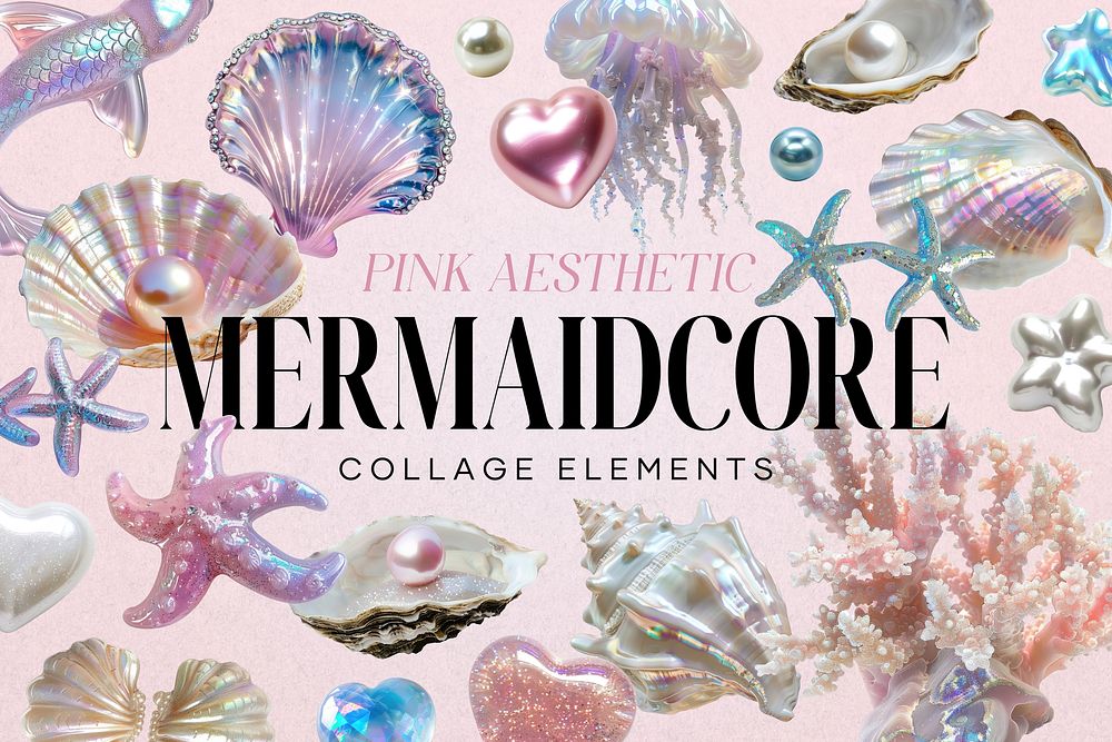 Mermaidcore design element set | Free Photo - rawpixel