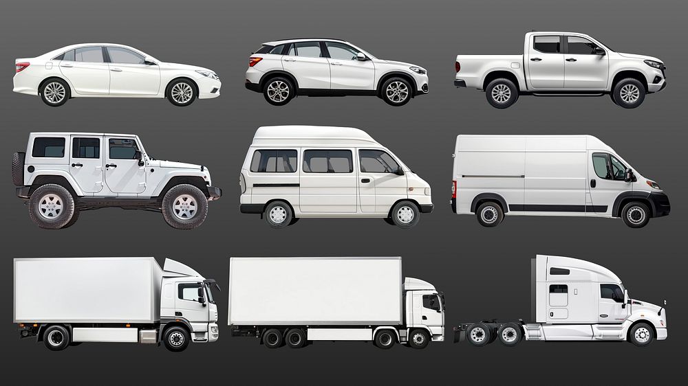 White car design element set | Free Photo - rawpixel