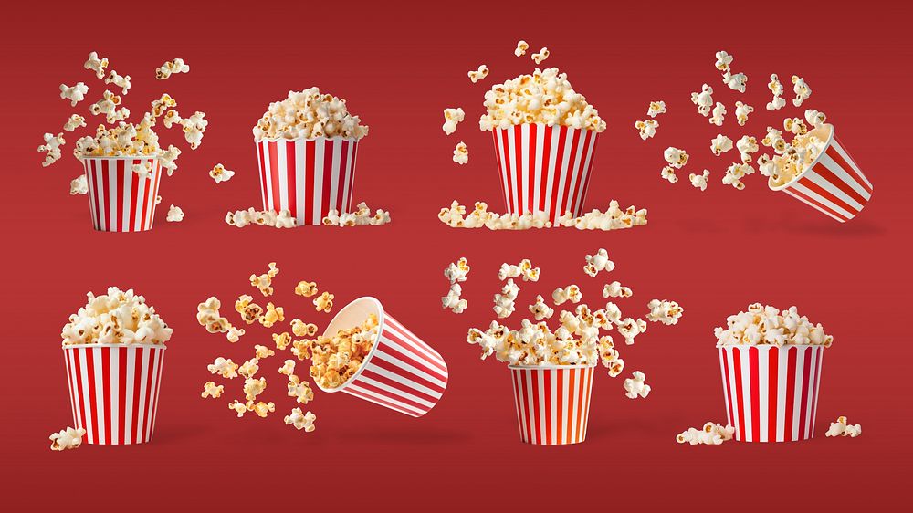Popcorn design element set | Free Photo - rawpixel