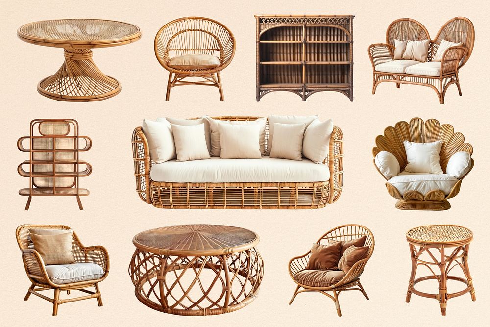 Modern rattan furniture design element | Free Photo - rawpixel