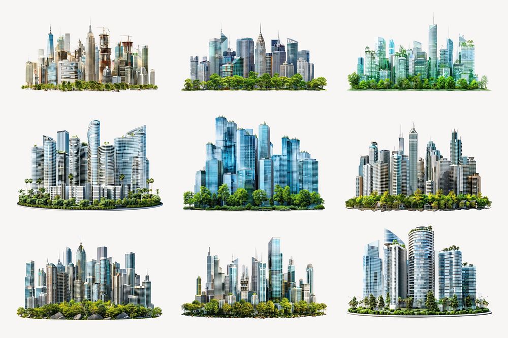 Modern city design element set | Premium Photo - rawpixel