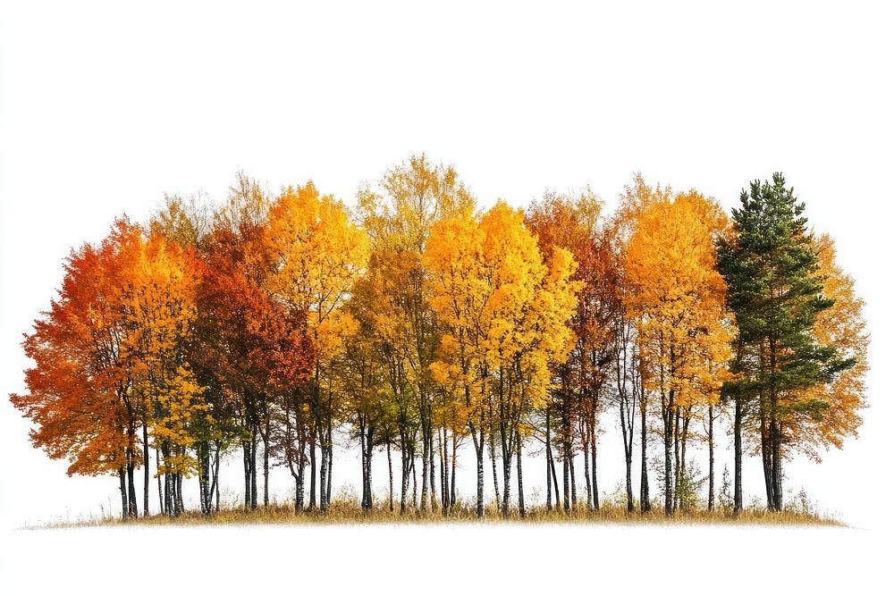 Vibrant autumn trees isolated landscape | Free Photo - rawpixel